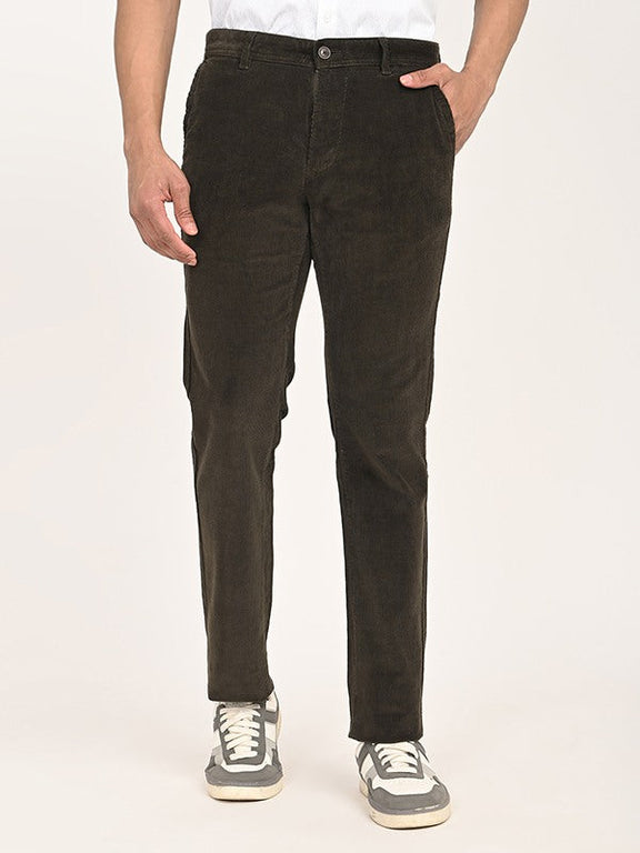 Buy Men Brooklyn Fit Cotton Stretch Trouser Online | Indian Terrain